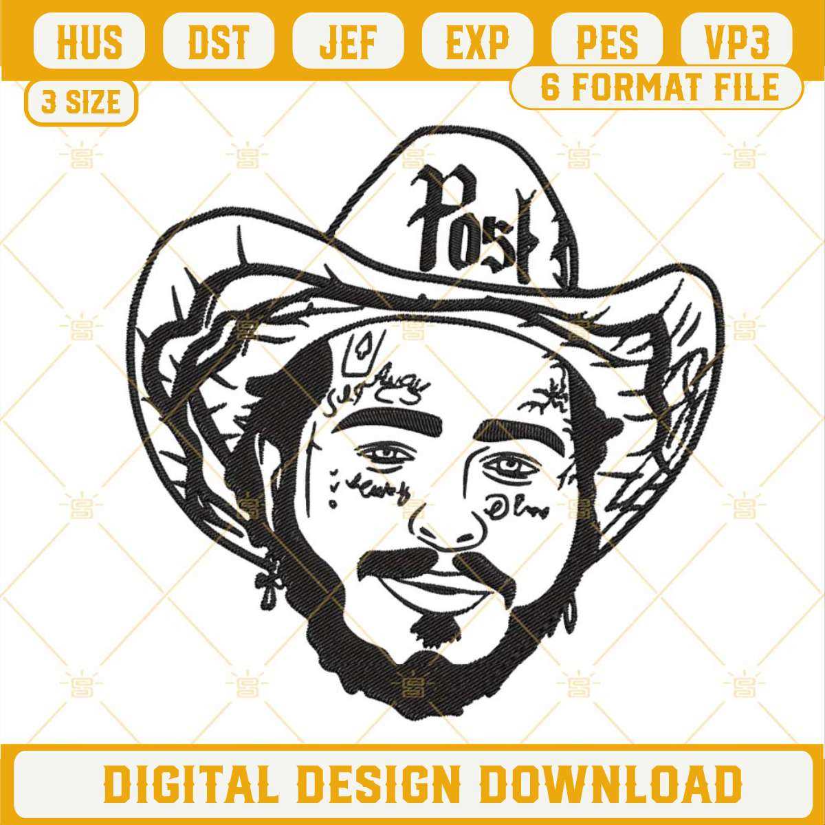 Post Malone Embroidery Designs, Rapper Embroidery Files.jpg | Inspire ...