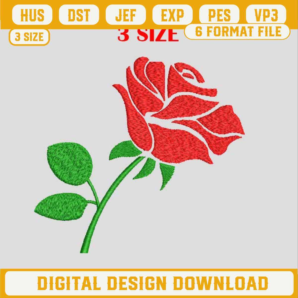 Rose Embroidery Design, Rose Flower Embroidery Files, Rose M | Inspire ...