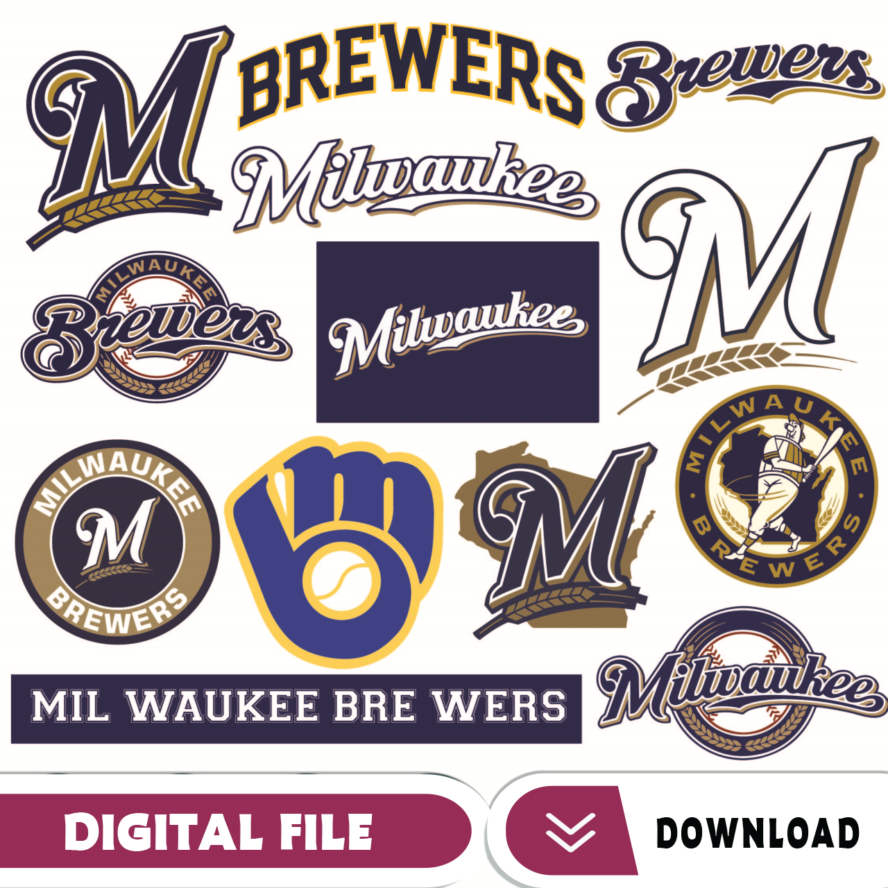 Milwaukee Brewers Baseball Team SVG, Milwaukee Brewers SVG, | Inspire ...