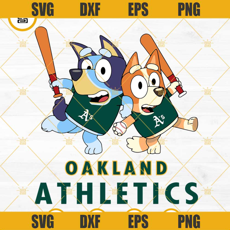 Bluey Oakland Athletics Baseball SVG PNG DXF EPS | Inspire Uplift