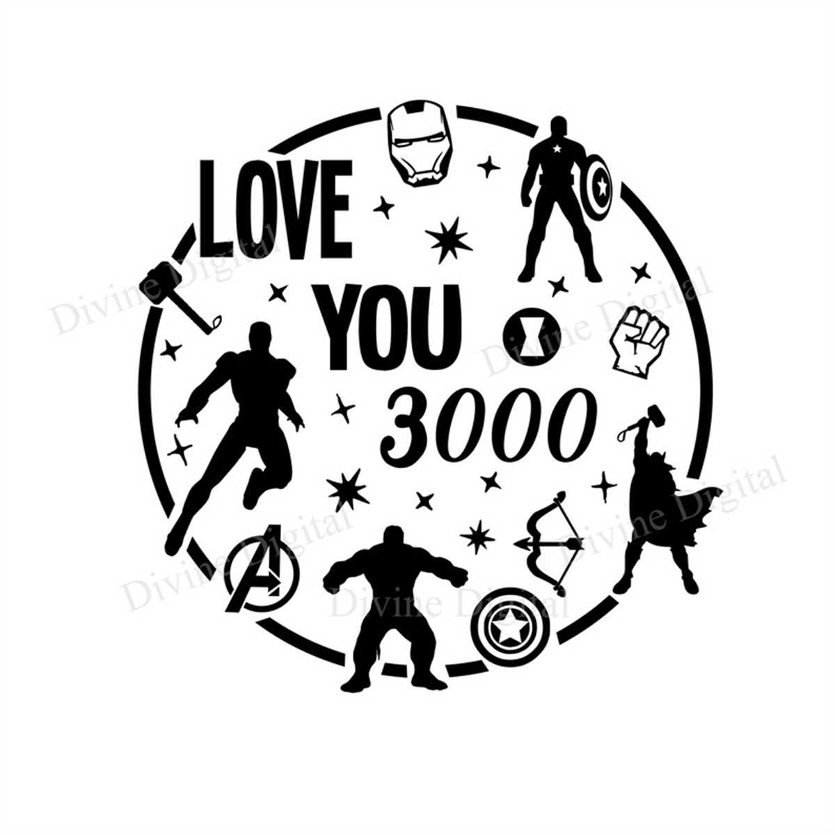 Love You 3000 Marvel Word Bubble SVG Cut File for Vinyl Cutt | Inspire ...