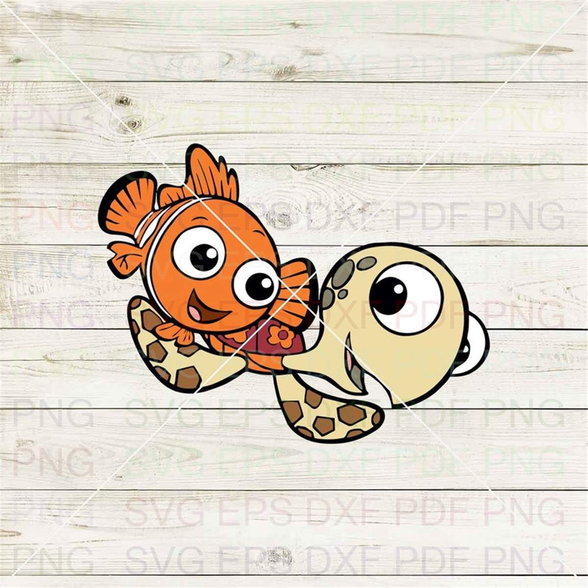 Nemo And Squirt Finding Nemo 031 Svg Dxf Eps Pdf Png, Cricut | Inspire ...