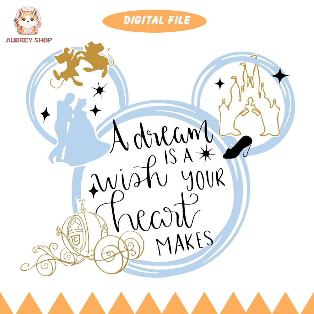 A Dream Is A Wish Your Heart Makes Svg | Inspire Uplift