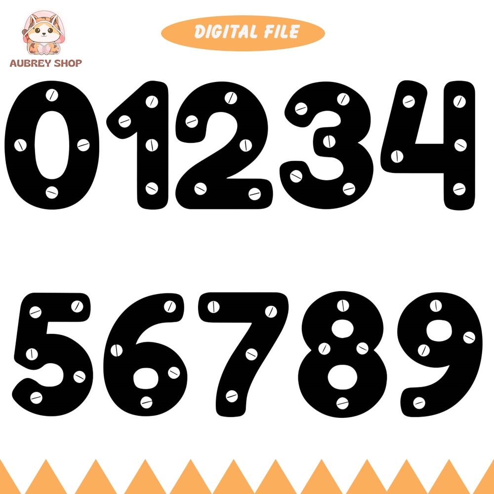 Numbers SVG Bundle, Numbers With Screws SVG File For Cricut, | Inspire ...