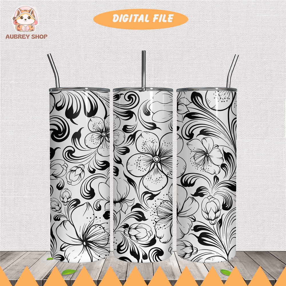 Tooled leather svg, seamless tumbler png | Inspire Uplift