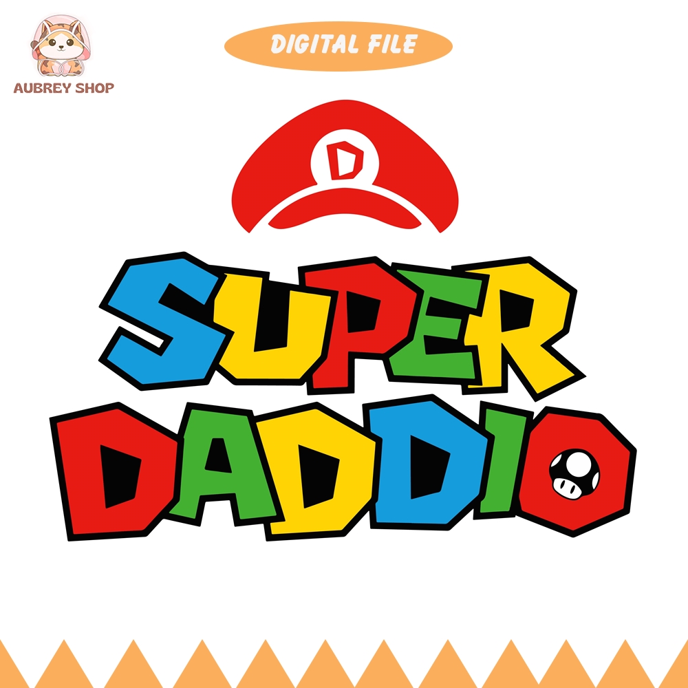 Super Daddio SVG, Mario Dad SVG, Daddy SVG | Inspire Uplift