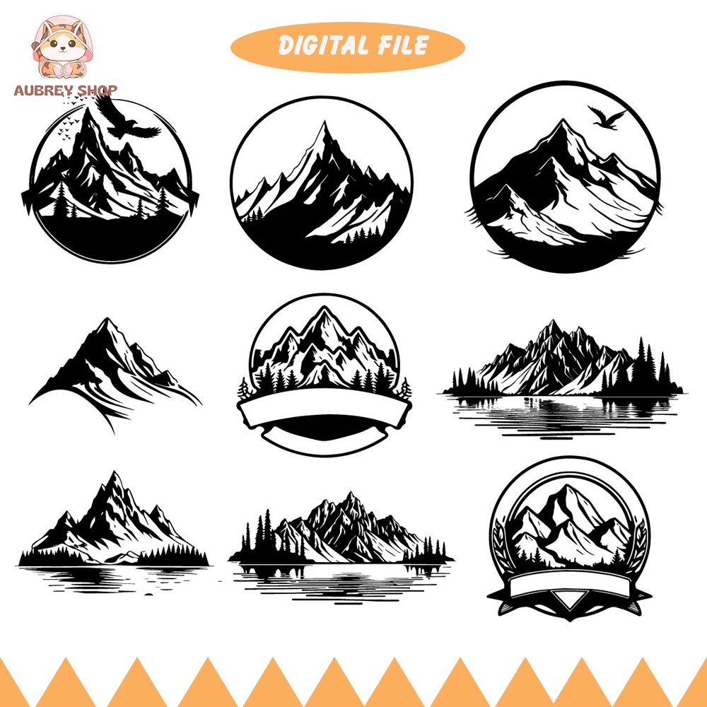 Mountain Svg Bundle, Mountain Clipart, Mountain Svg Cut File | Inspire ...
