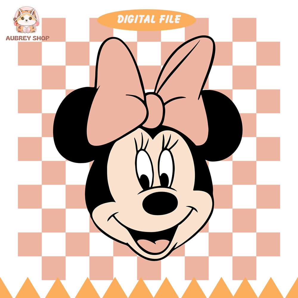 Minnie Mouse Head Checkered Pattern SVG | Inspire Uplift