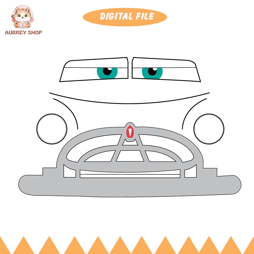 Disney Cars Doc Hudson Face Silhouette SVG | Inspire Uplift