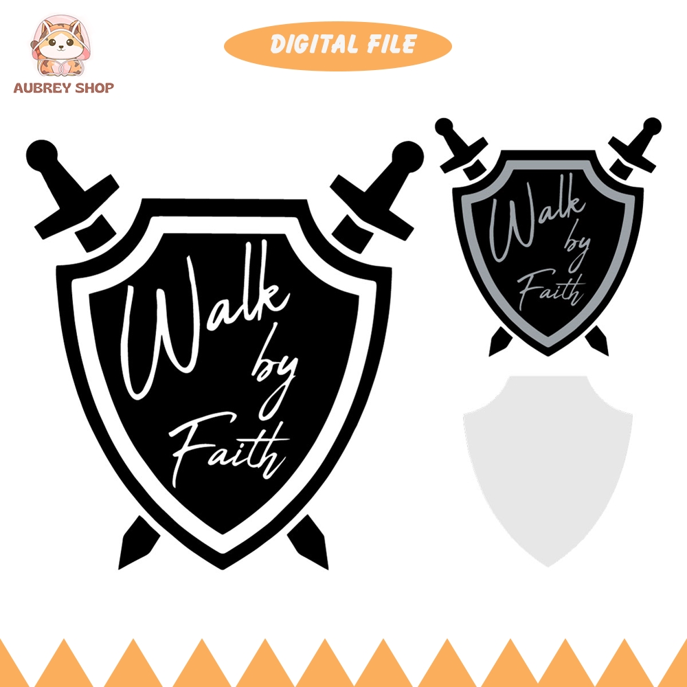 Medieval Shield SVG, Walk by Faith SVG, Swords svg, Armor of | Inspire ...