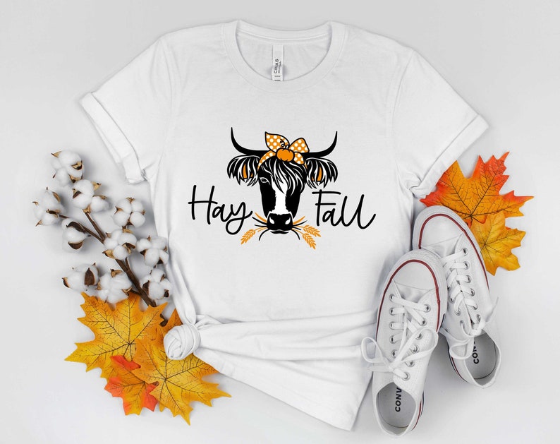 Hay Fall Highland Cow T-Shirt, Cute Hay Fall Shirt, Happy Fa | Inspire ...
