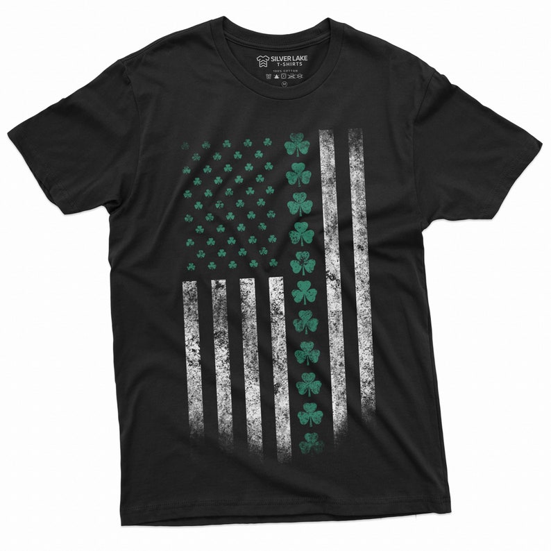 St. Patrick's Day American Irish Flag Clover Shamrock Mens T | Inspire ...