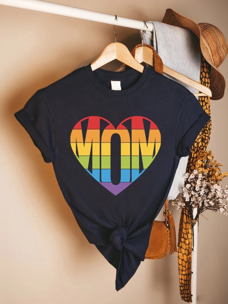 LGBTQ Mom Shirt, Lesbian Mom Gift,Pride Heart,LGBT Mom Heart | Inspire ...