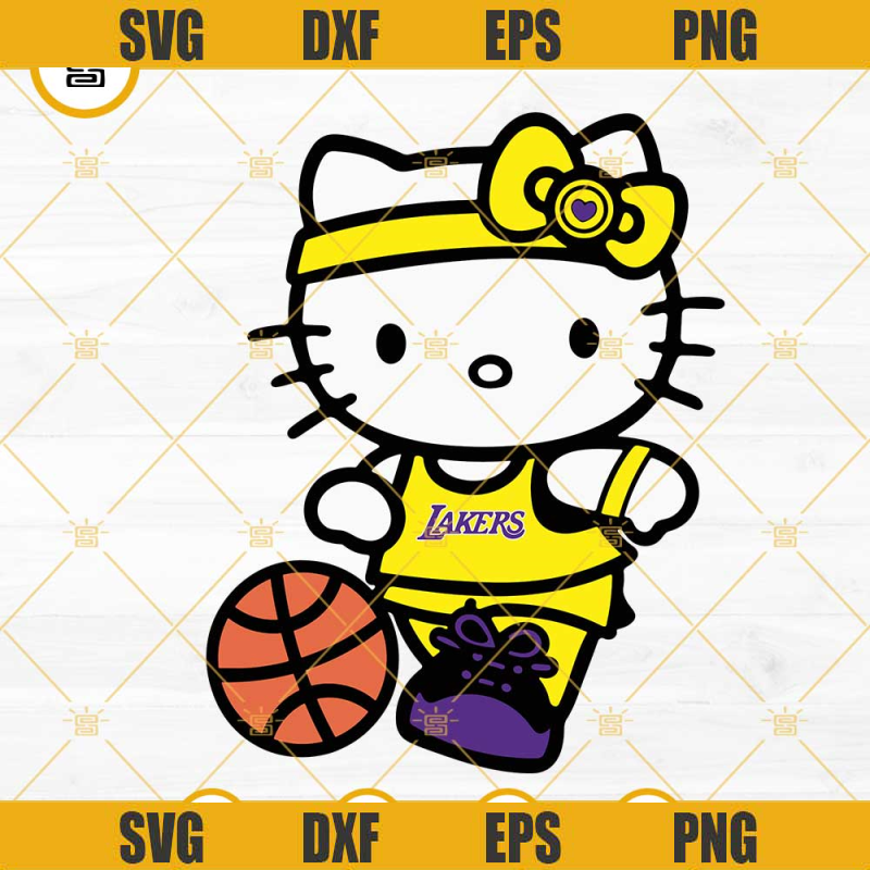 Hello Kitty LA Lakers SVG, Kobe Bryant SVG, Kitty Cat Lakers - Inspire ...