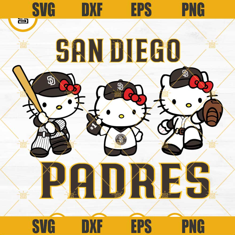 Hello Kitty San Diego Padres Baseball SVG PNG DXF EPS | Inspire Uplift