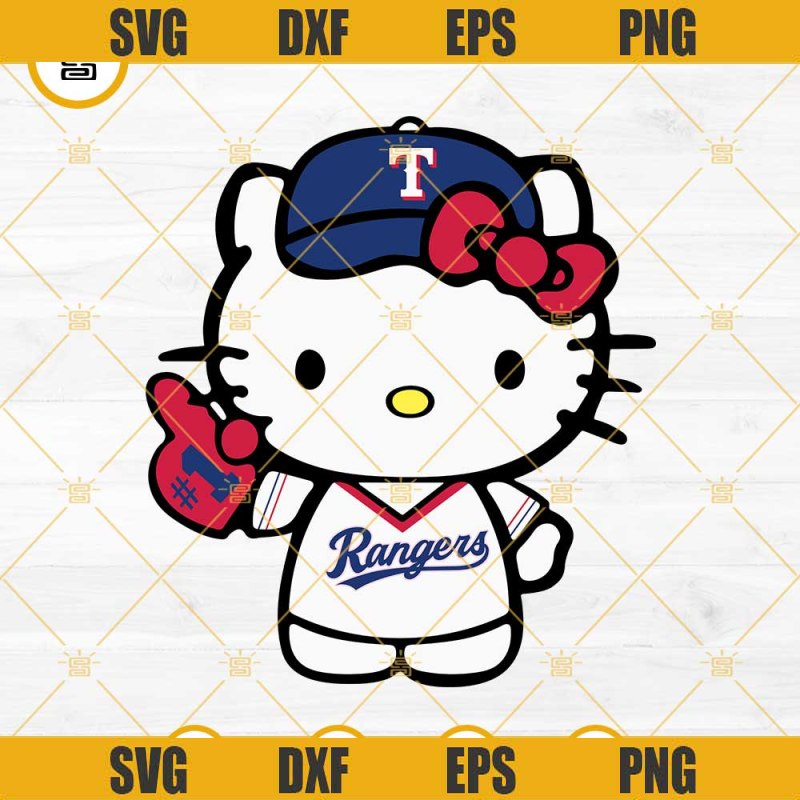 Hello Kitty Texas Rangers SVG, Kitty Baseball SVG, Texas Ran | Inspire ...