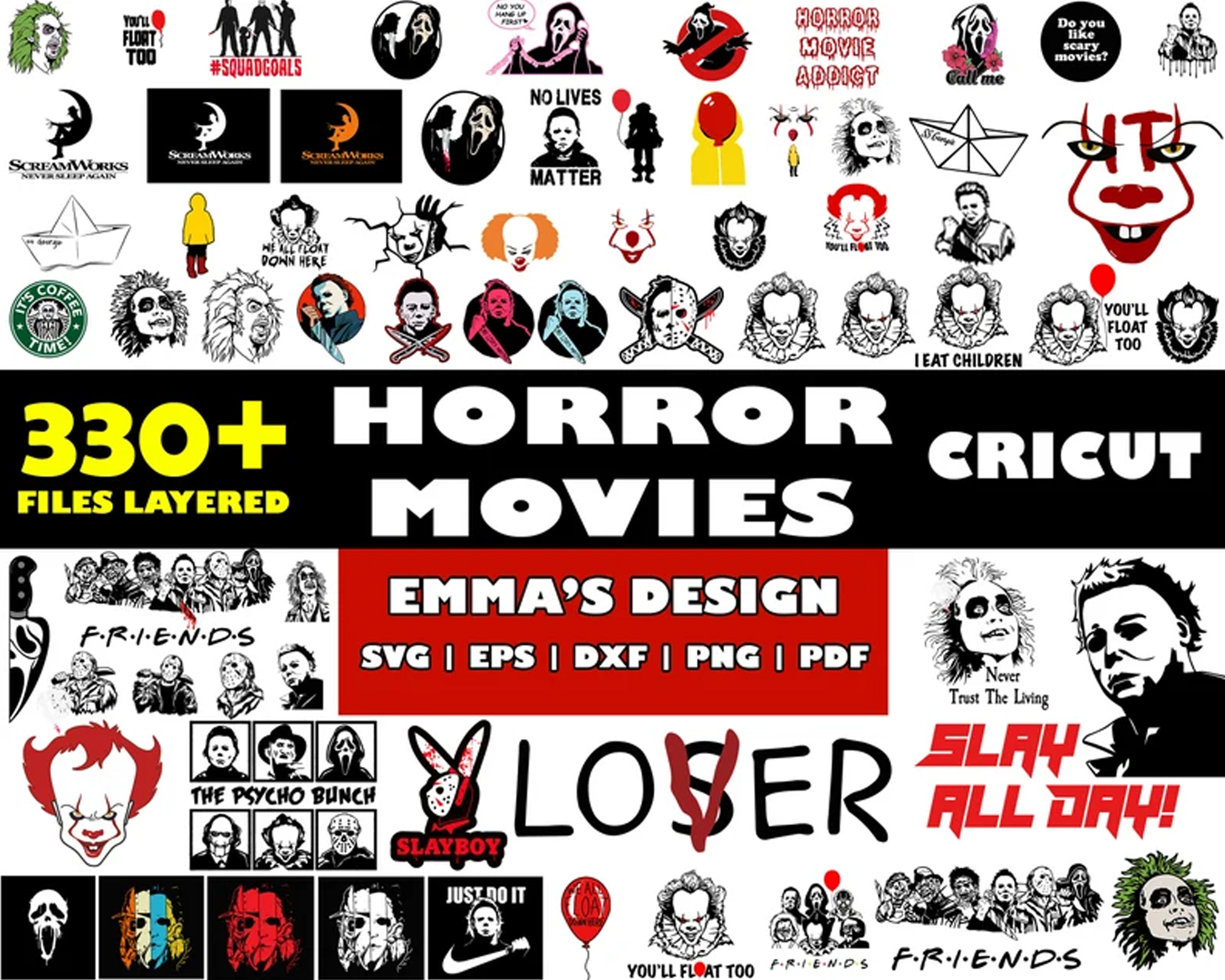 Horror Movie Bundle Svg, Horror Movie Characters Svg, Horror | Inspire ...