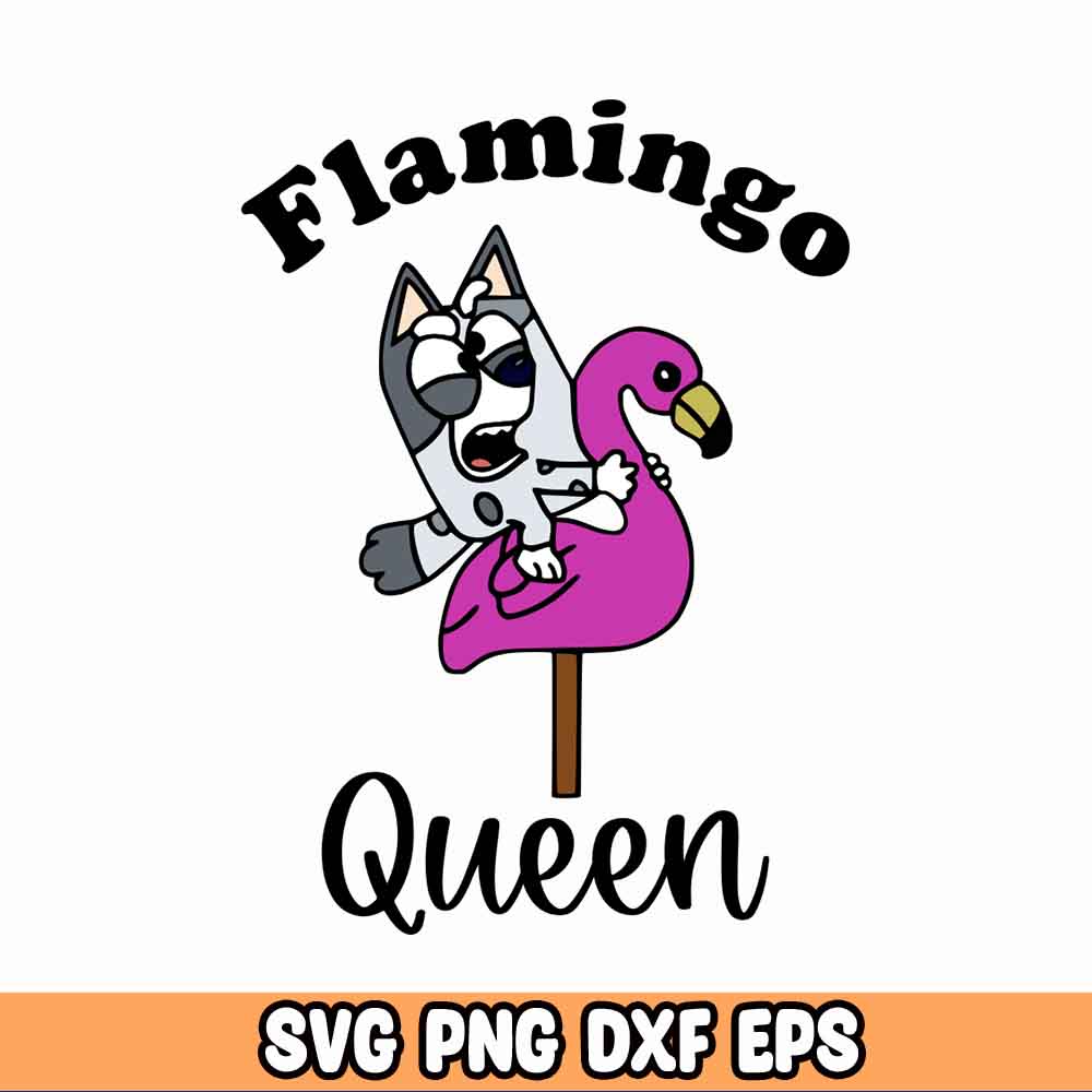 Flamingo Queen in color svg, bluey svg bundle, bluey png, bl - Inspire ...