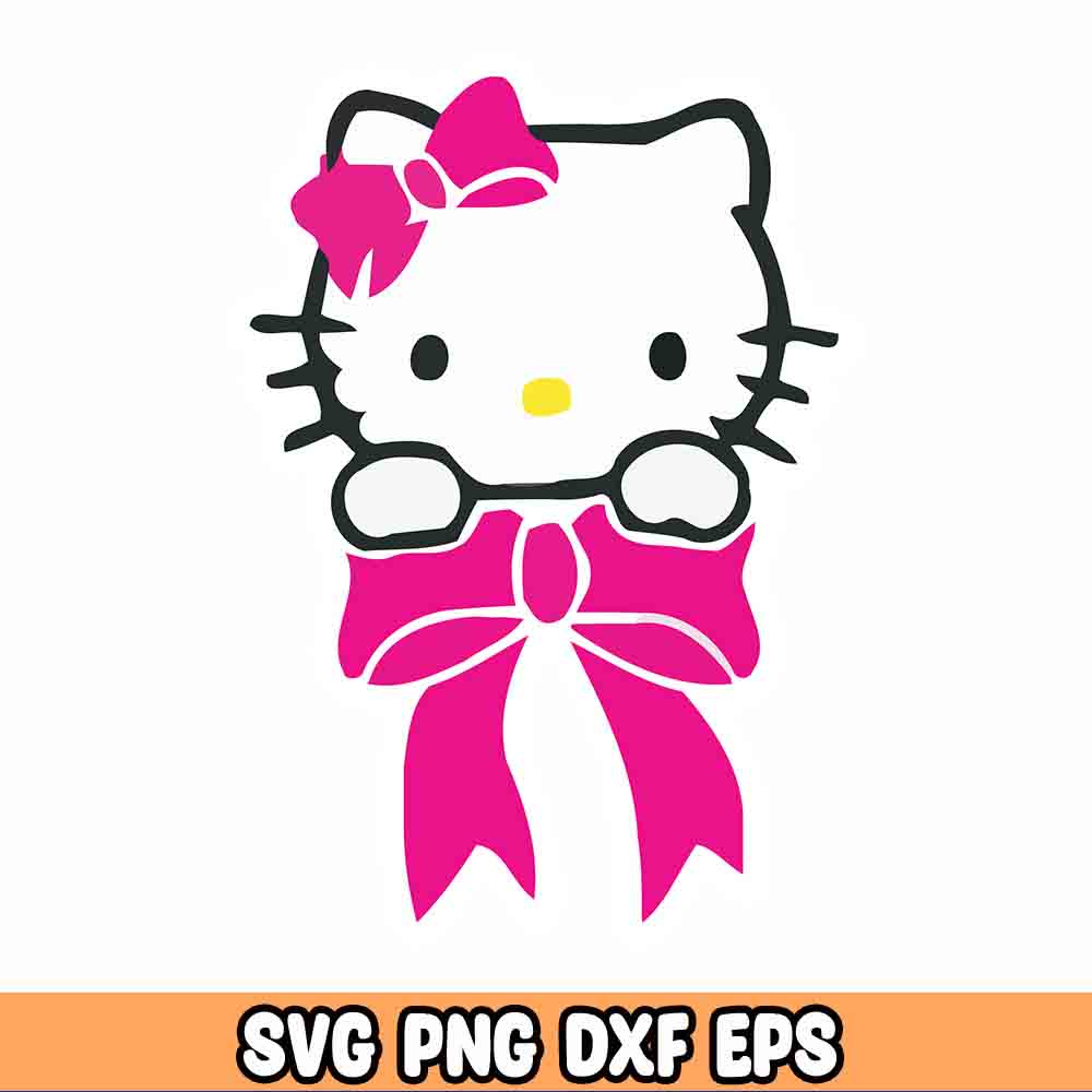 Hello Svg Kitty Svg File, Layered, Stickers, Banners Downloa | Inspire ...