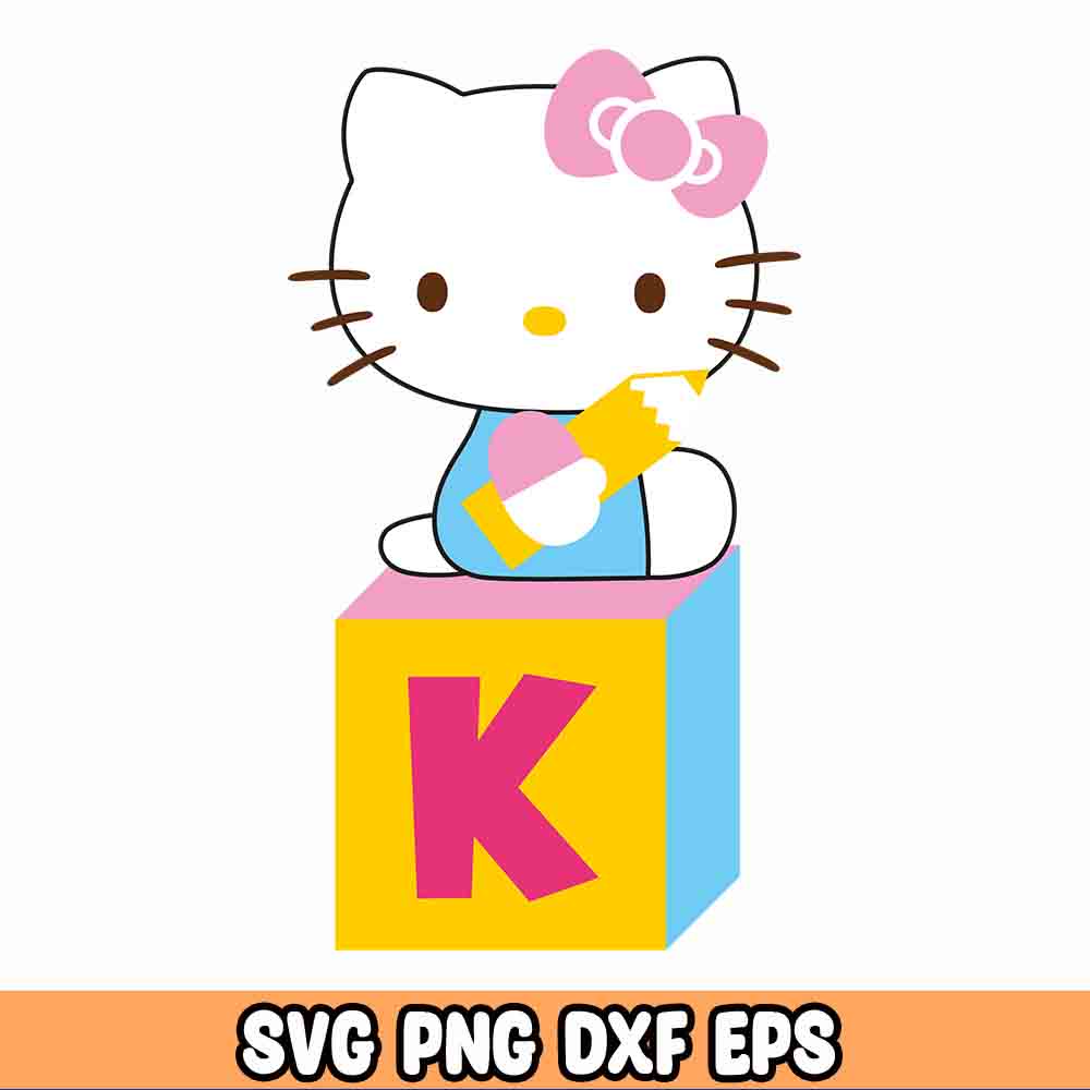 Hello Svg Kitty Svg File, Layered, Stickers, Banners Downloa | Inspire ...