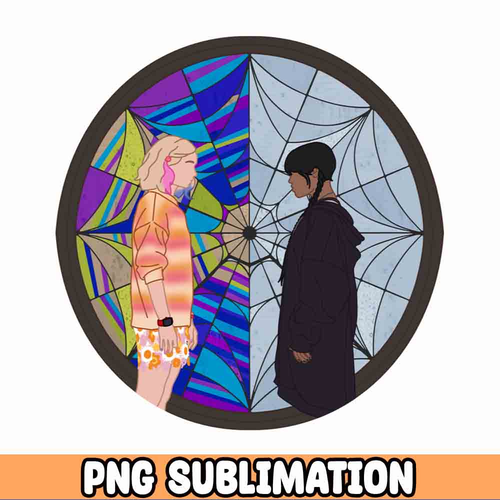 Merlina Stained Glass PNG Vectors Window Wednesday Addams We - Inspire ...