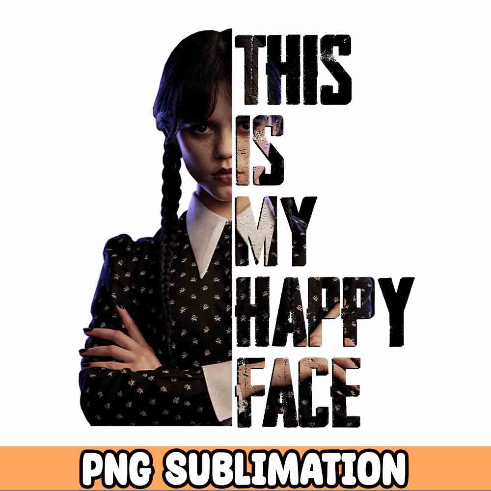 This is my Happy Face Wednesday Addams png, Jenna Ortega, Ad | Inspire ...