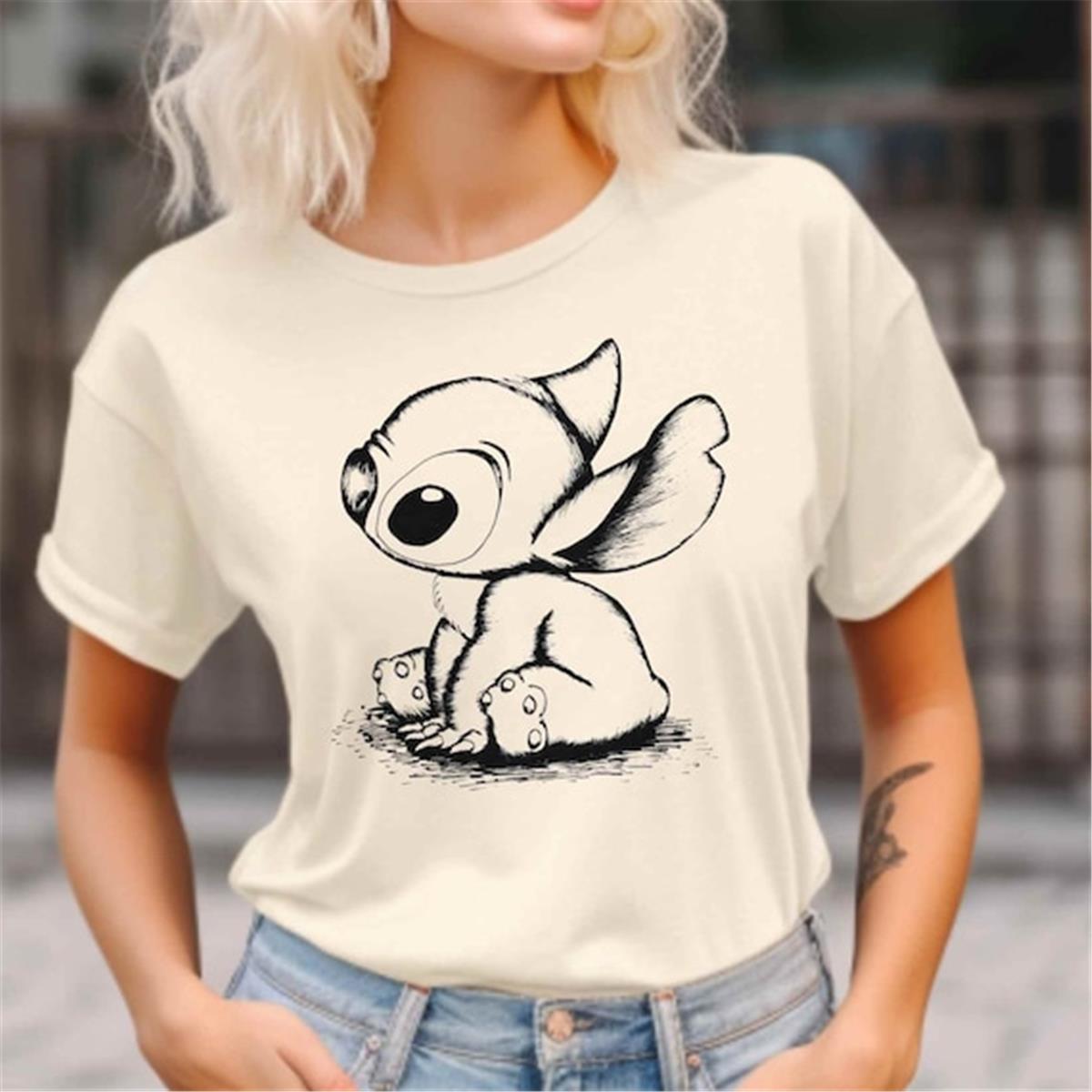 Disney Stitch Sketch Portrait Shirt, Cute Lilo and Stitch Sh | Inspire ...