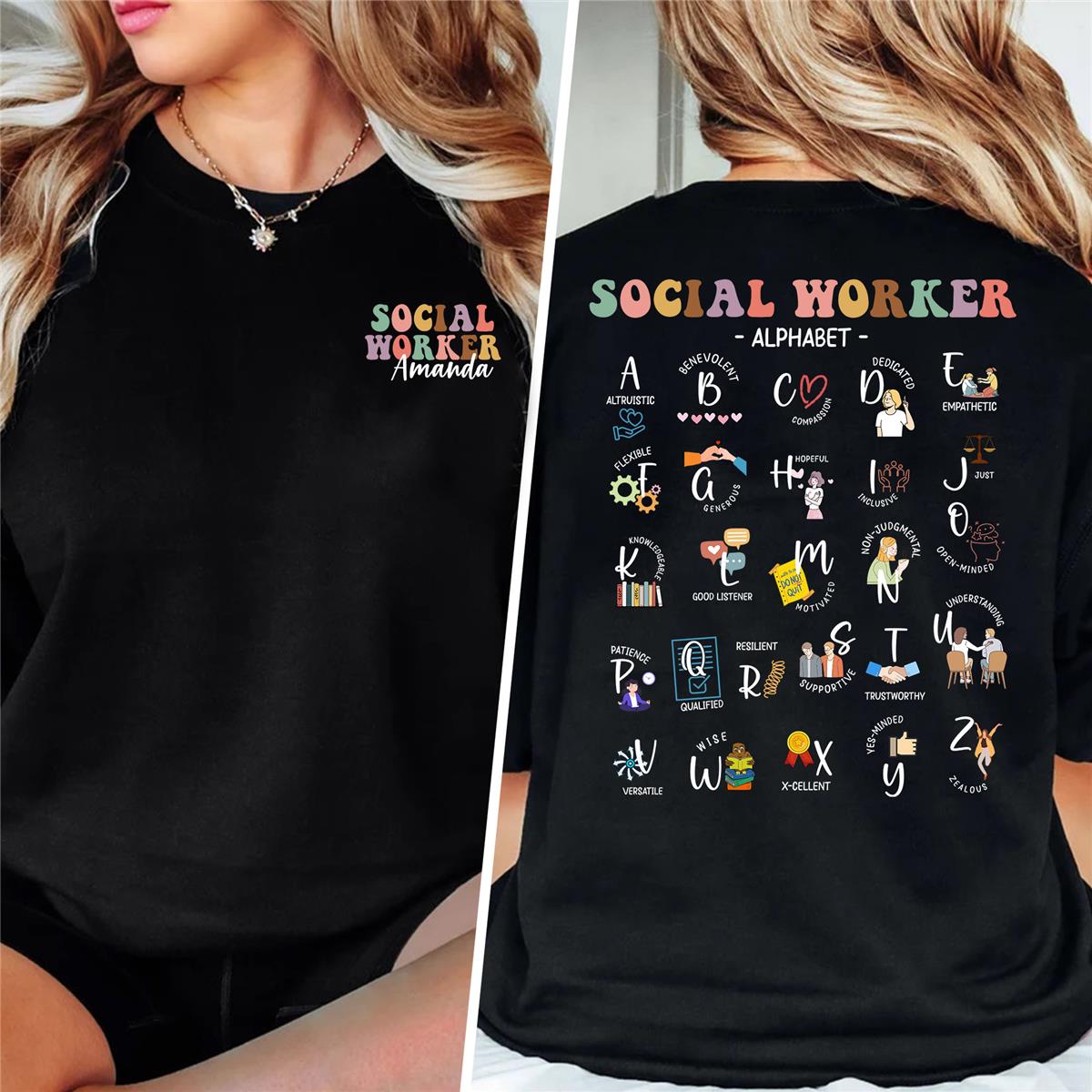 Social Worker Alphabet Shirt, Social Worker Tshirt, Social W | Inspire ...
