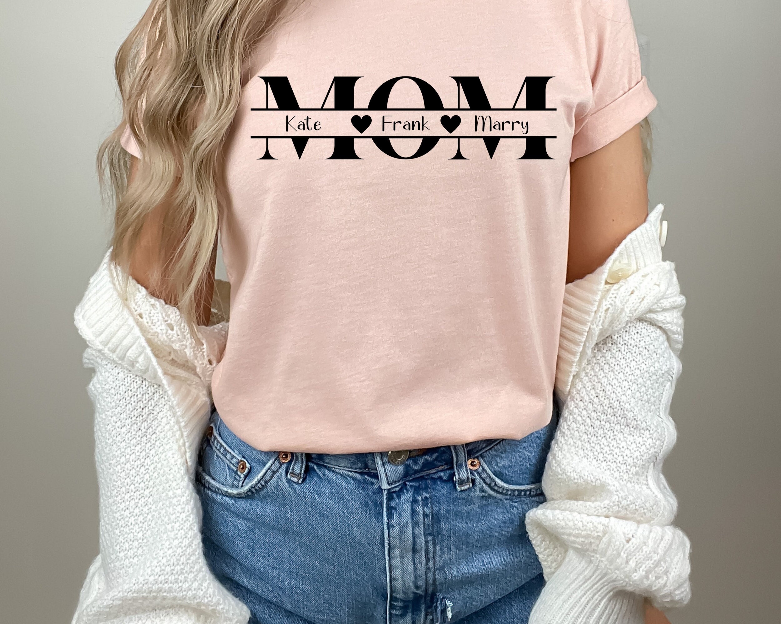 Custom Mom Shirt, Custom Mom Shirt With Kids Names, Names Mo | Inspire ...