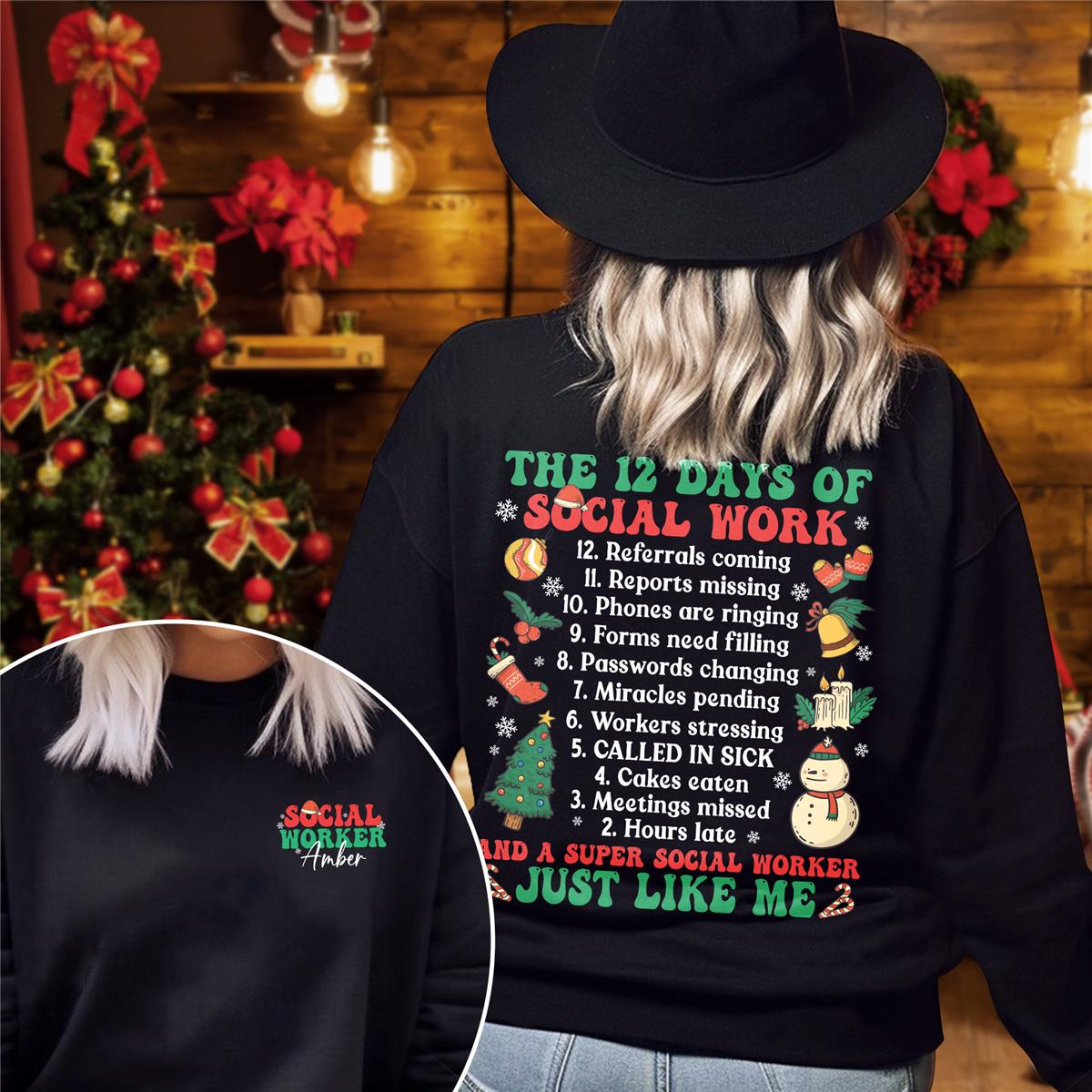 12 Days Of Social Worker Shirt, Christmas Social Worker Shir | Inspire ...