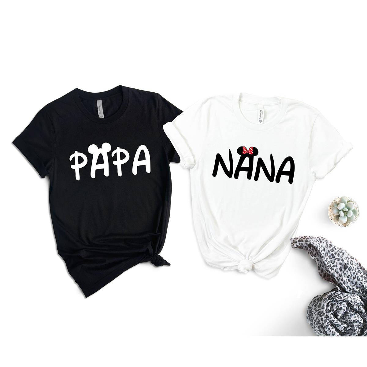 Disney NANA PAPA Mickey Mouse Minnie Mouse Inspired T-shirt, | Inspire ...