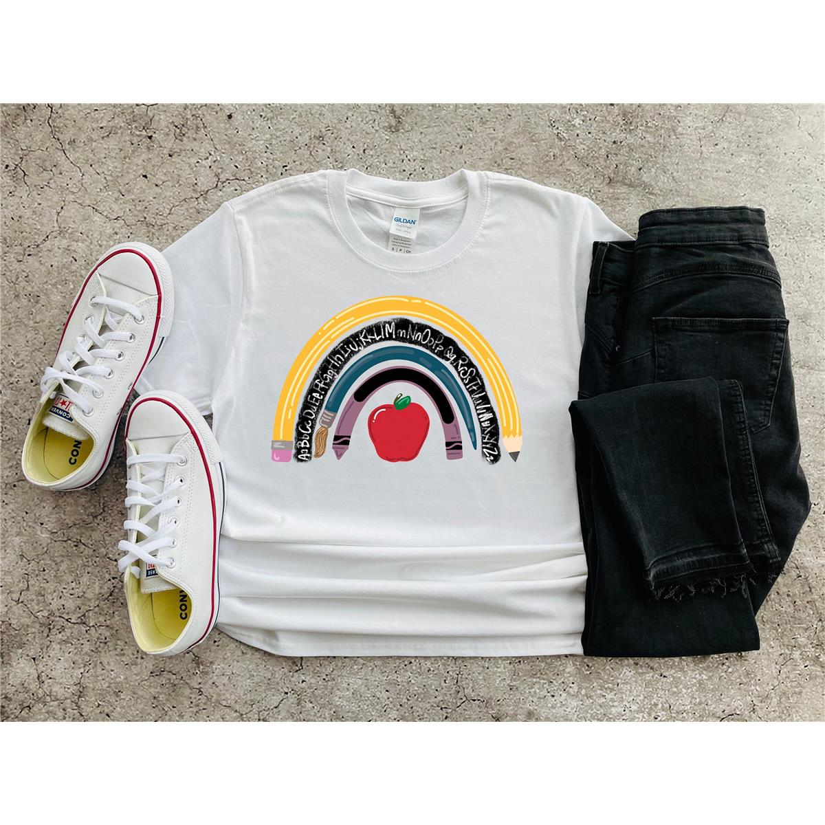 School Rainbow Shirt, Alphabet Rainbow Shirt, ABC Pencil Rai | Inspire ...