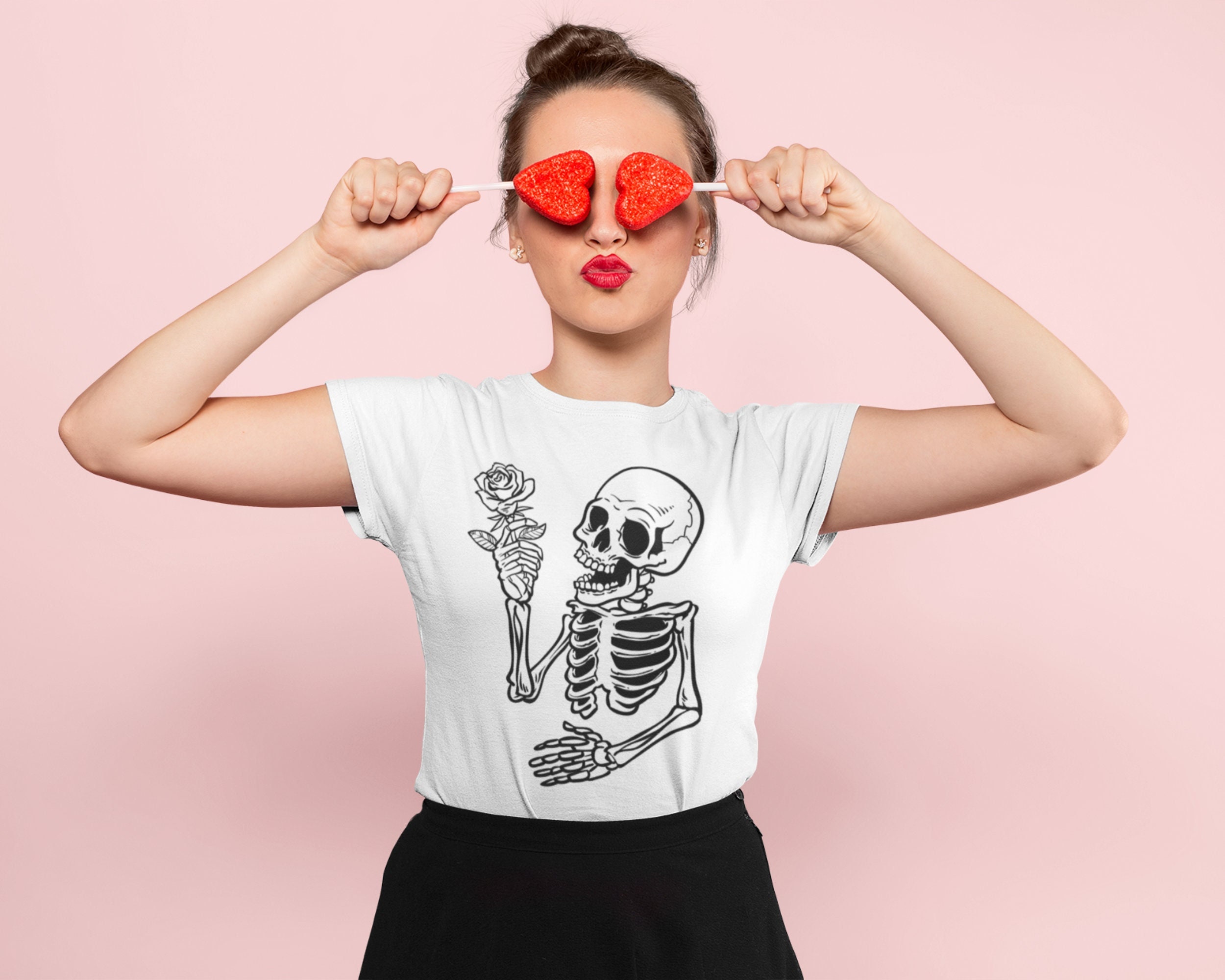 Skull With Rose Shirt, Skull and Roses Shirt, Skull Shirt, S | Inspire ...