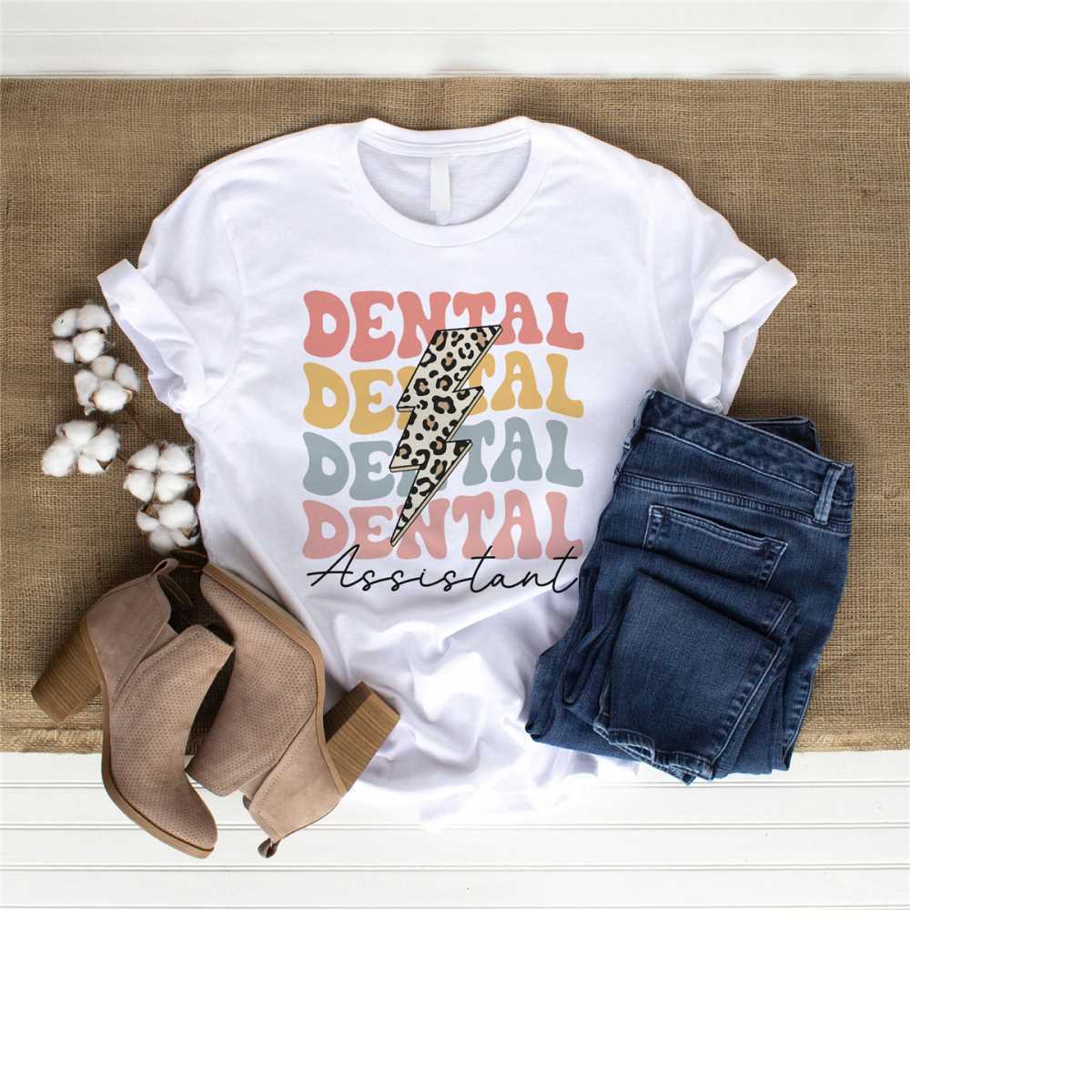Retro Dental Assistant Leopard Bolt Shirt, Dentist Shirt, De | Inspire ...