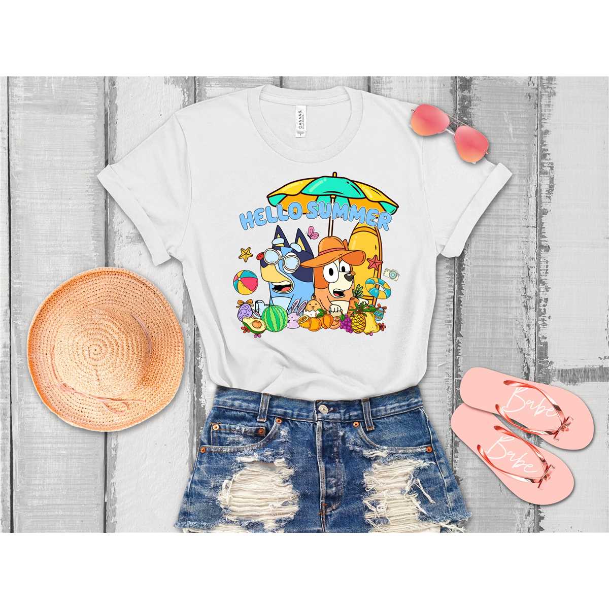 BLUEY SUMMER Shirt, Bluey Hello Summer Shirt, Family Bluey S | Inspire ...