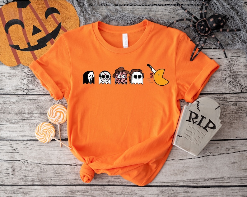 Horror Characters x Chibi Pacman Game Shirt, Horror Movie Sh | Inspire ...