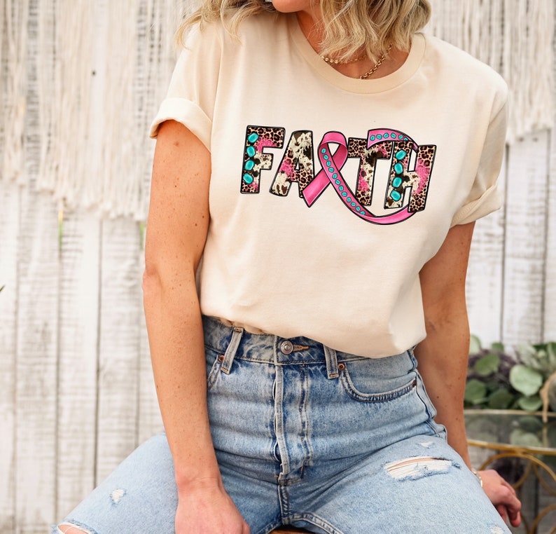 Faith pink ribbon shirt,Breast Cancer shirt,Pink ribbon shir | Inspire ...