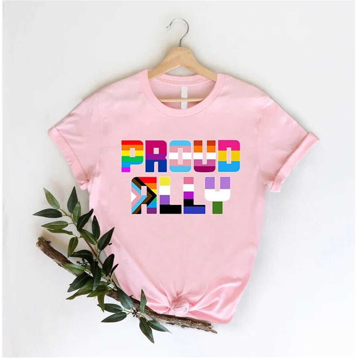 Proud Ally Pride Flag T-Shirt LGBT Shirt, Pride Flag Shirt, | Inspire ...