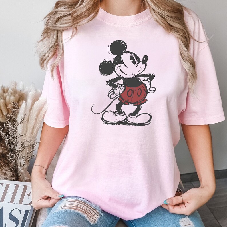 Cute Disney Mickey Mouse Pose Classic Sketch Magic Kingdom H - Inspire ...