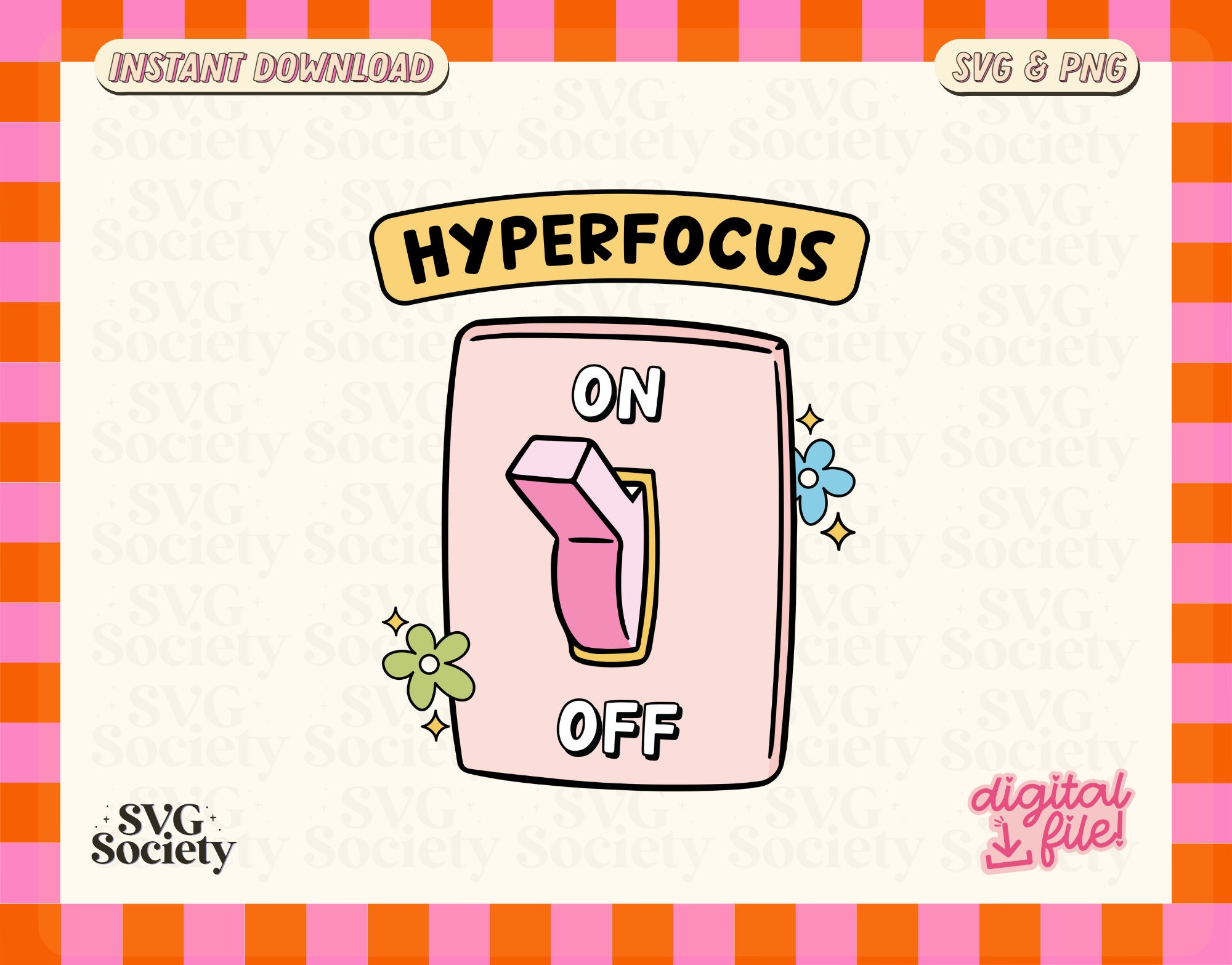 ADHD Hyperfocus SVG, PNG, Neurodiversity Svg, Mental Health | Inspire ...