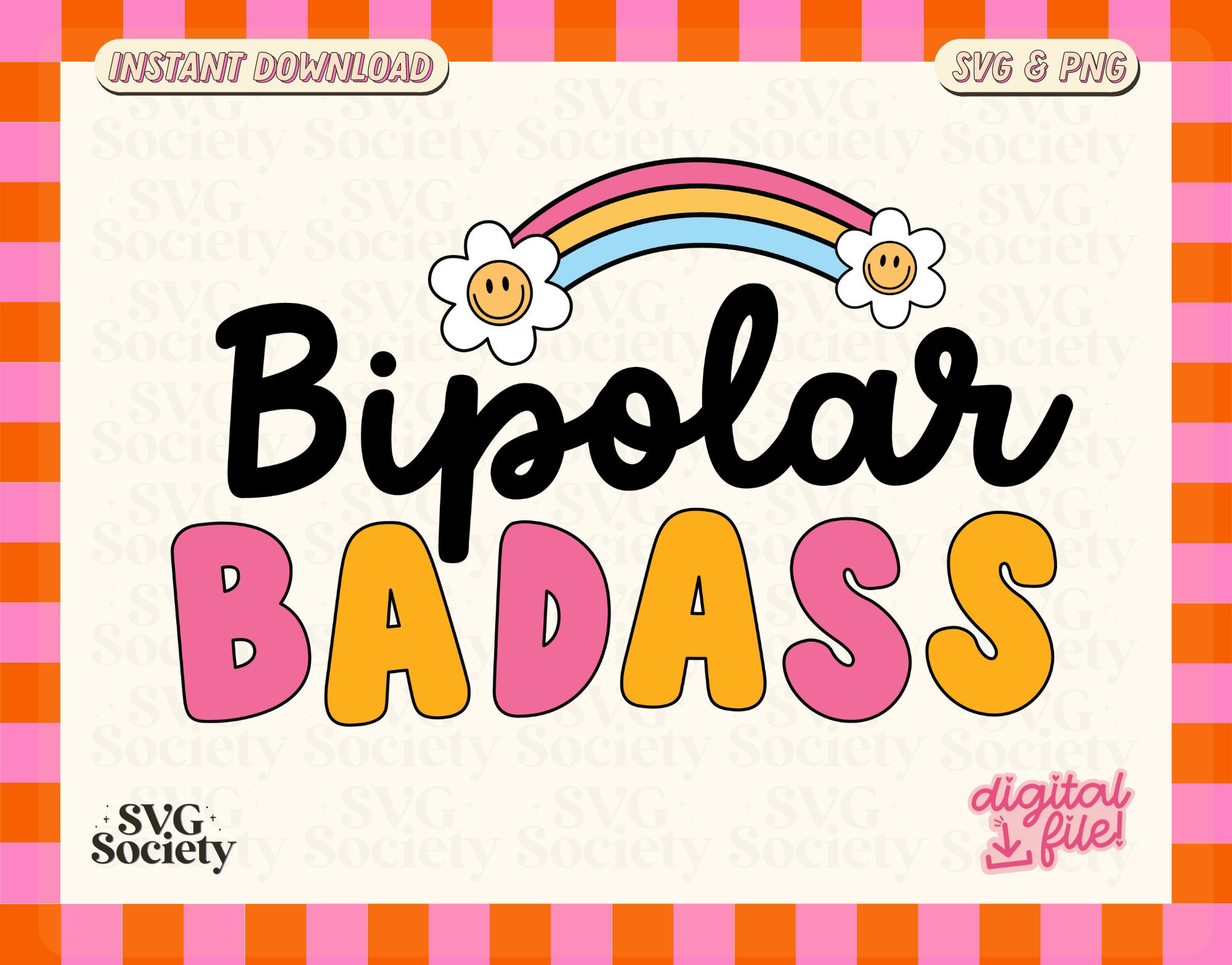 Bipolar Badass SVG, Bipolar Disorder Awareness, Mental Healt | Inspire ...