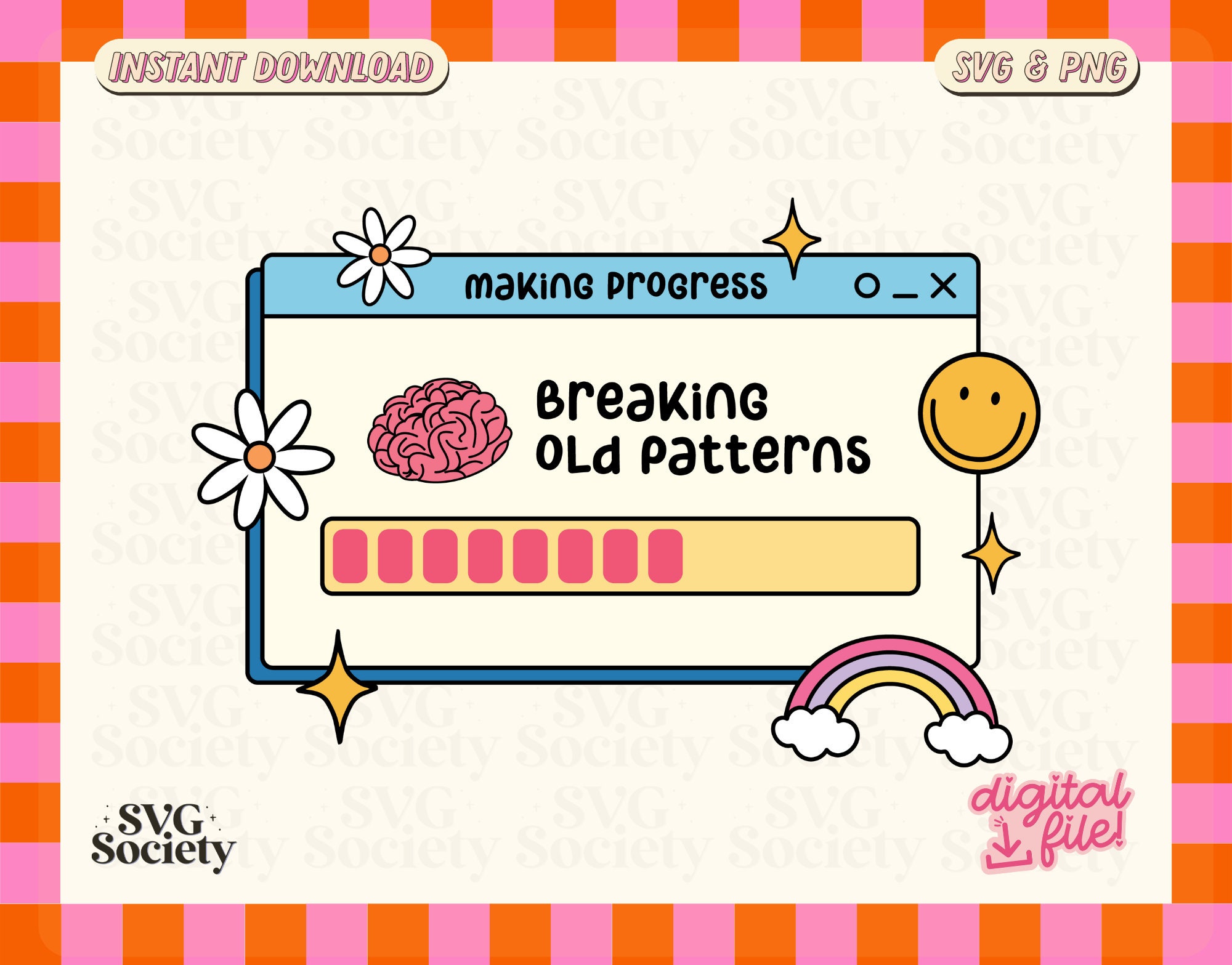 Breaking Old Patterns, Cute Mental Health SVG PNG Design for | Inspire Uplift