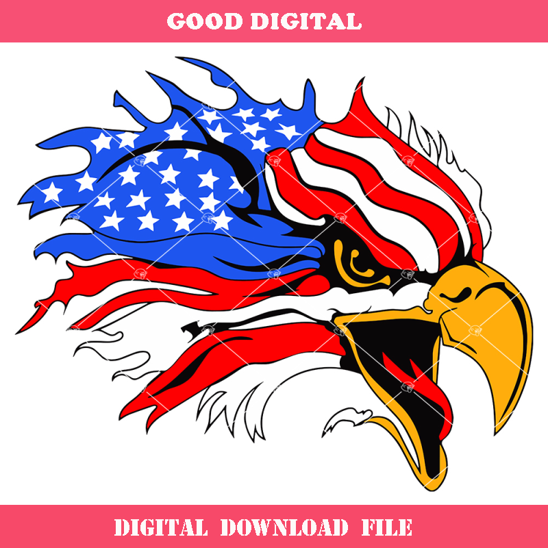 American Flag Eagle Svg, Eagle Head Svg, 4th Of July Svg - Inspire Uplift
