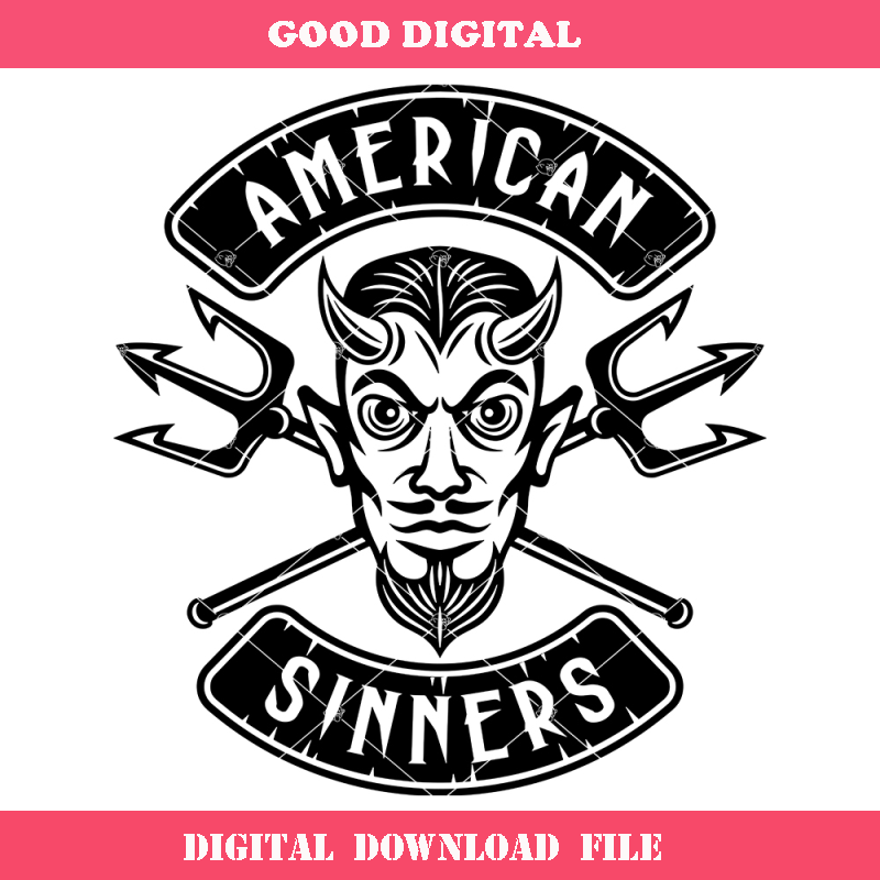 American Sinners Svg, Hell Devil Svg, Trident Svg | Inspire Uplift