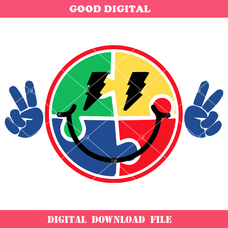 Autism Emoij Svg, Smiley Face Svg, Autism Awareness Svg | Inspire Uplift