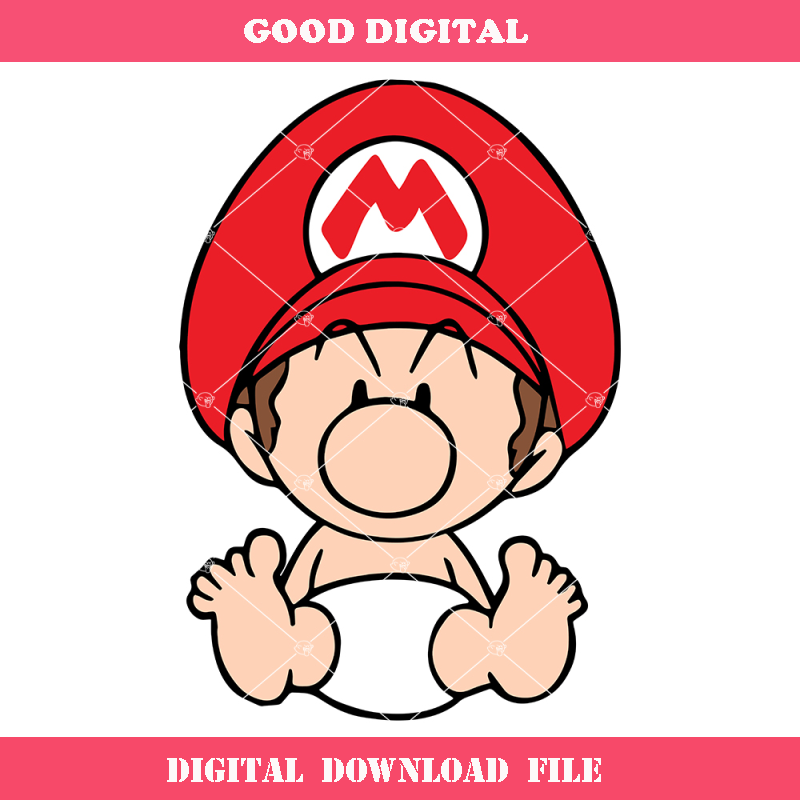 Baby Mario Svg, Cute Mario Svg, Super Mario Svg - Inspire Uplift