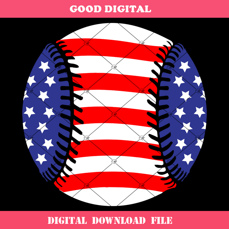 Baseball And Softball American Flag Svg, Baseball Flag Svg - Inspire Uplift