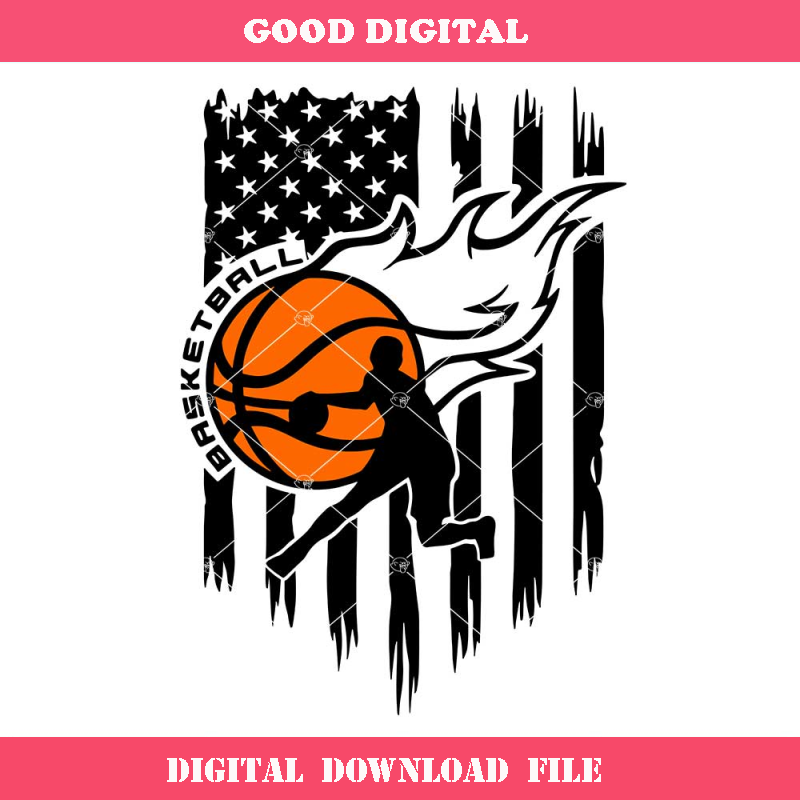 Basketball America Flag Logo Svg, Basketball Flag Svg | Inspire Uplift