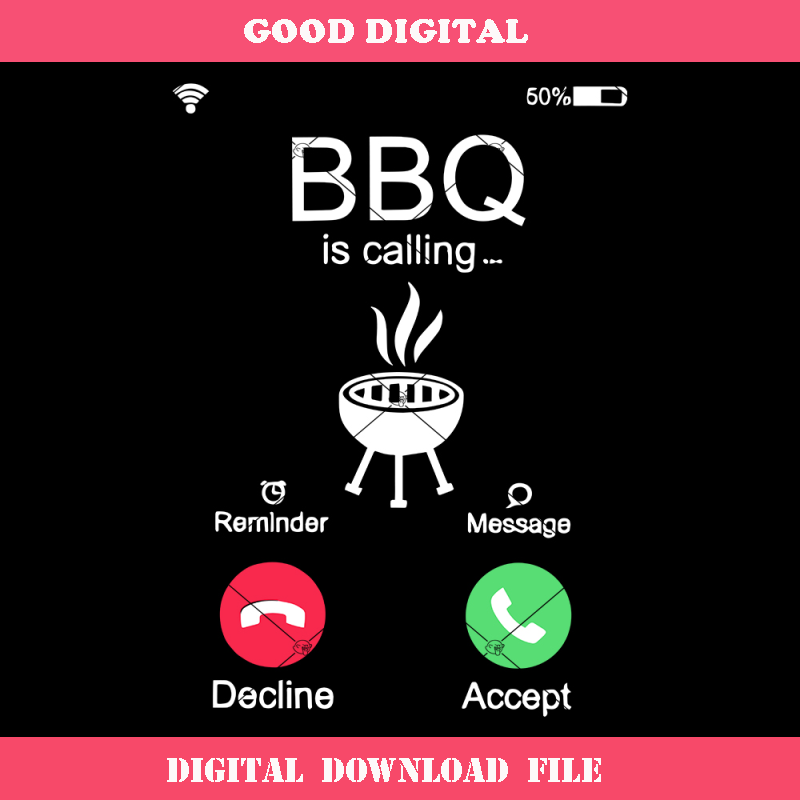 BBQ Is Calling Svg, Incoming Call BBQ Svg, BBQ Call Screen - Inspire Uplift