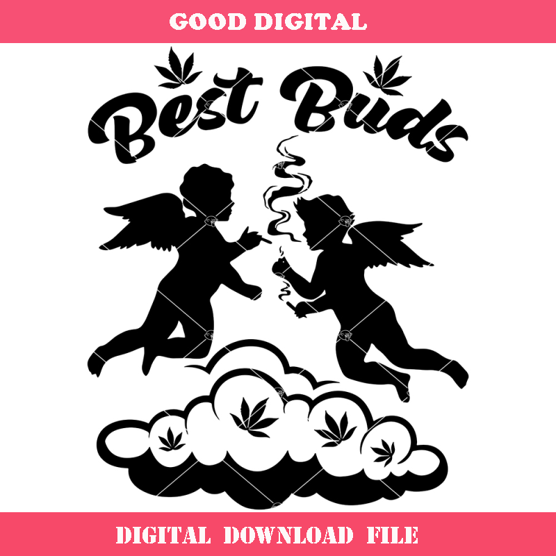Best Buds Angel Svg, Angels Smoking Joint Svg, High As Sky - Inspire Uplift